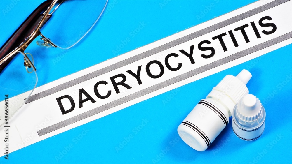 Dacryocystitis. Text label to indicate the state of health. The ...