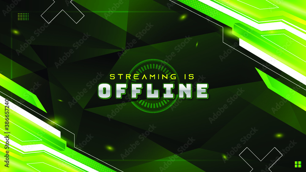 Abstract Green Futuristic Gaming Background for offline twitch stream ...
