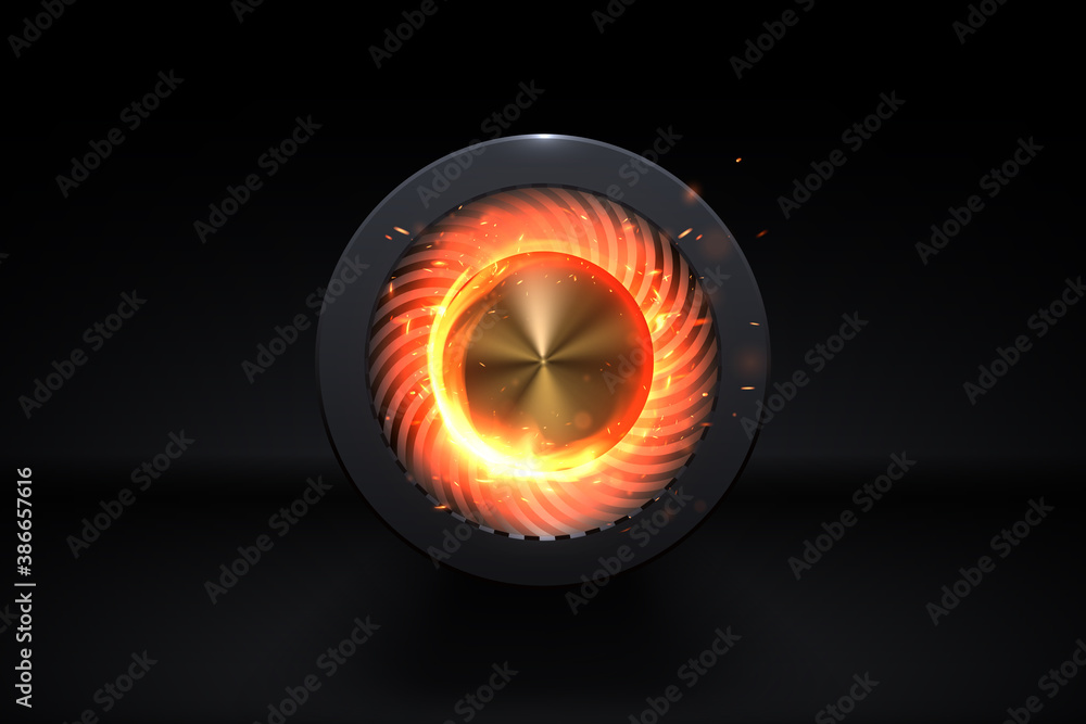 Gun with bullet inside and fire effect Stock Vector | Adobe Stock