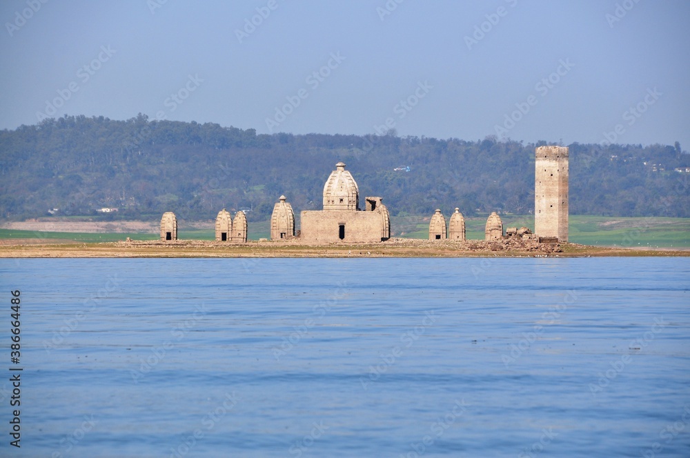 Bathu Ki Ladi are ancient Hindu temple ruins that lay submerged under ...