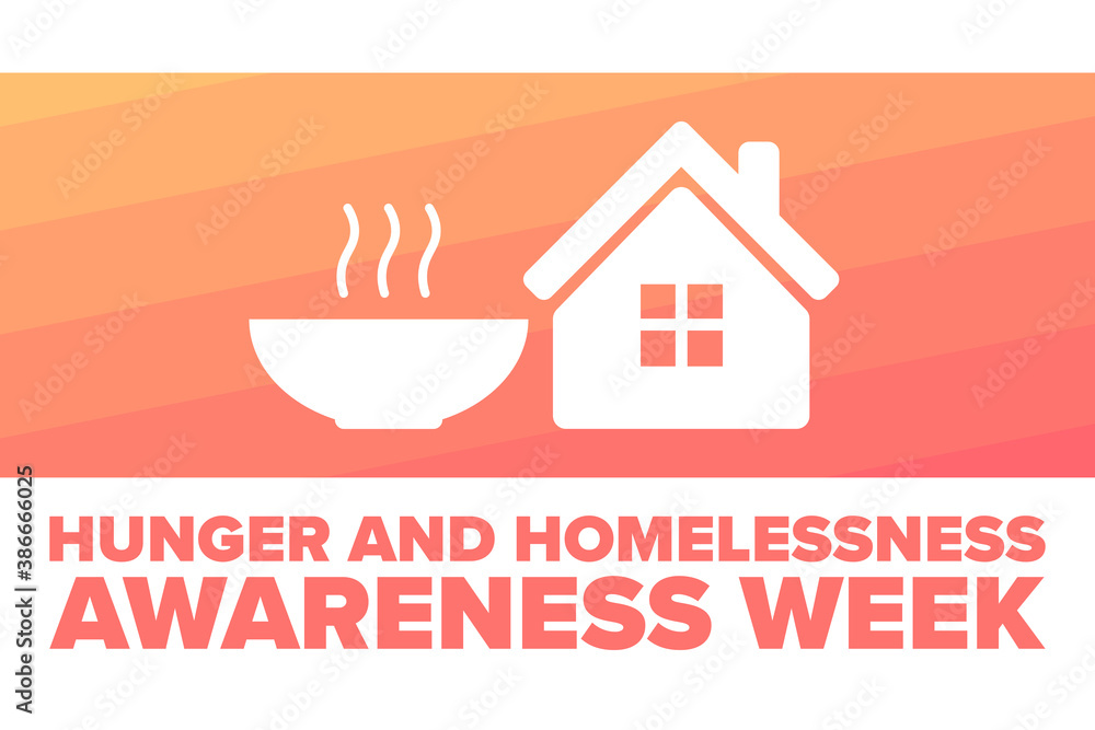 National Hunger and Homelessness Awareness Week concept. Template for ...