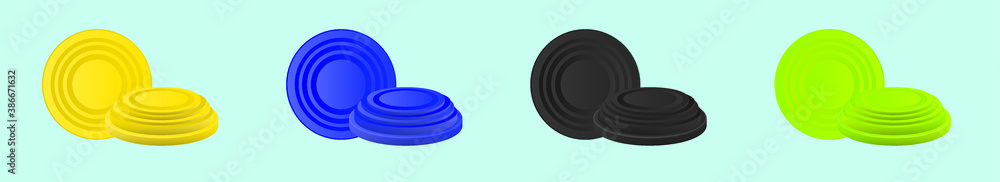 clay target for shooting cartoon icon design template with various ...