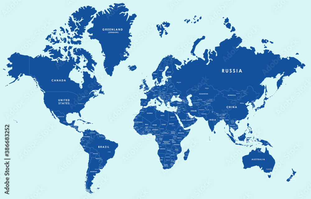 World Map With Countries And Cities Name