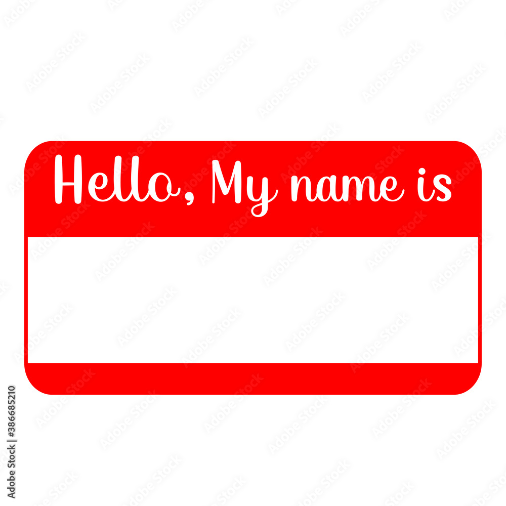 Hello my name is label sticker.Name tag blank . Introduction card. 素材庫 ...