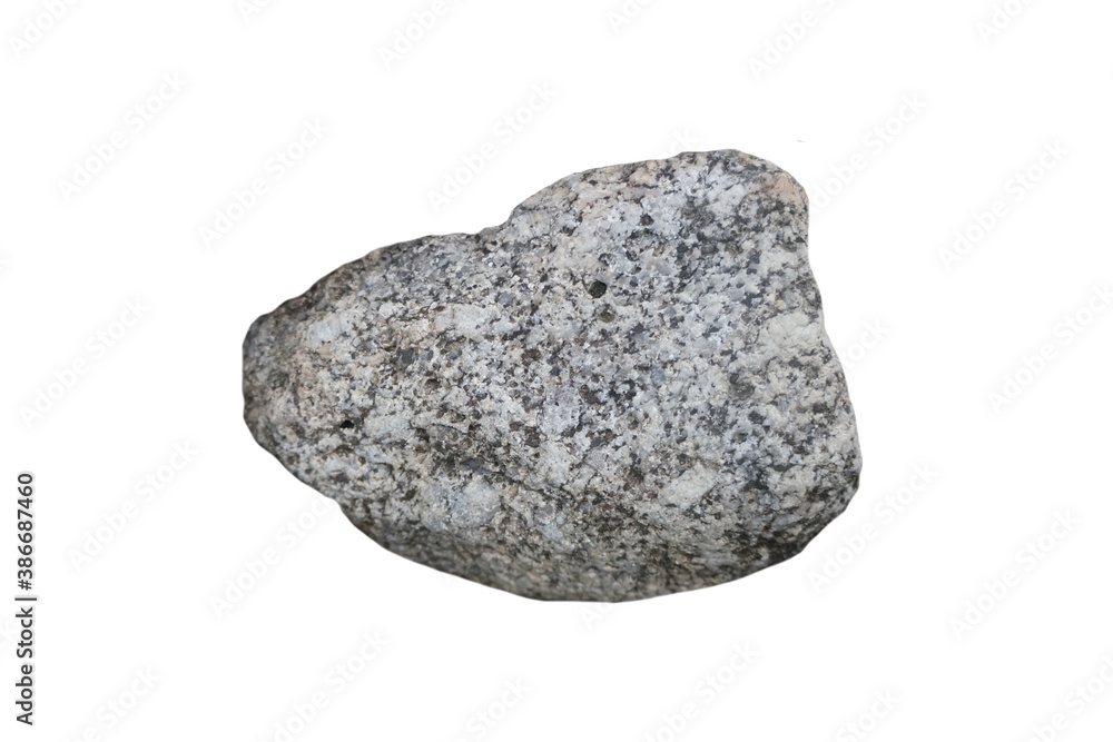 plutonic granite rock isolated on white background. Its three main ...