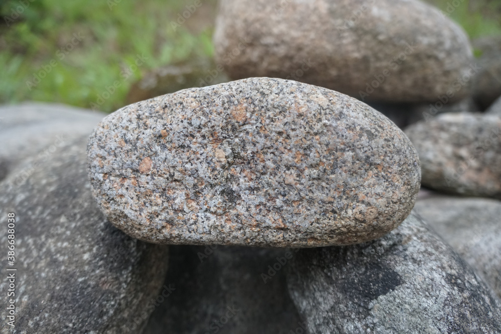 plutonic granite rock on nature background. Granite, coarse- or medium ...