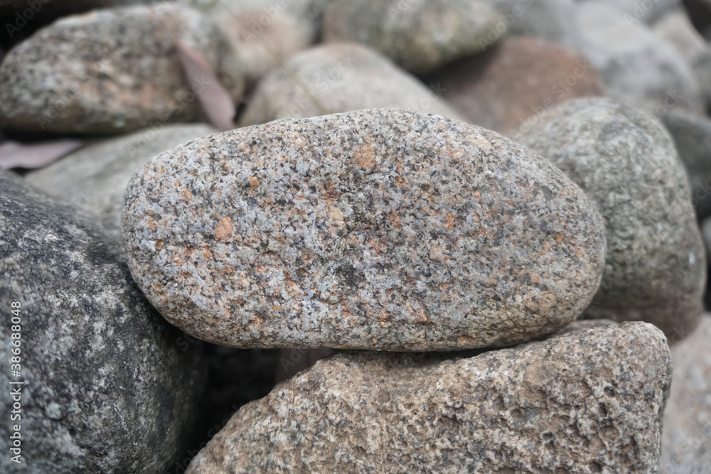 plutonic granite rock on nature background. Granite, coarse- or medium ...