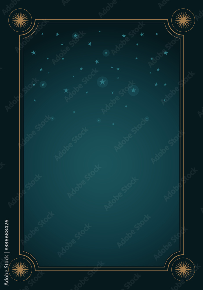 Fantasy background of starry night sky and frame with stars. Stock ...