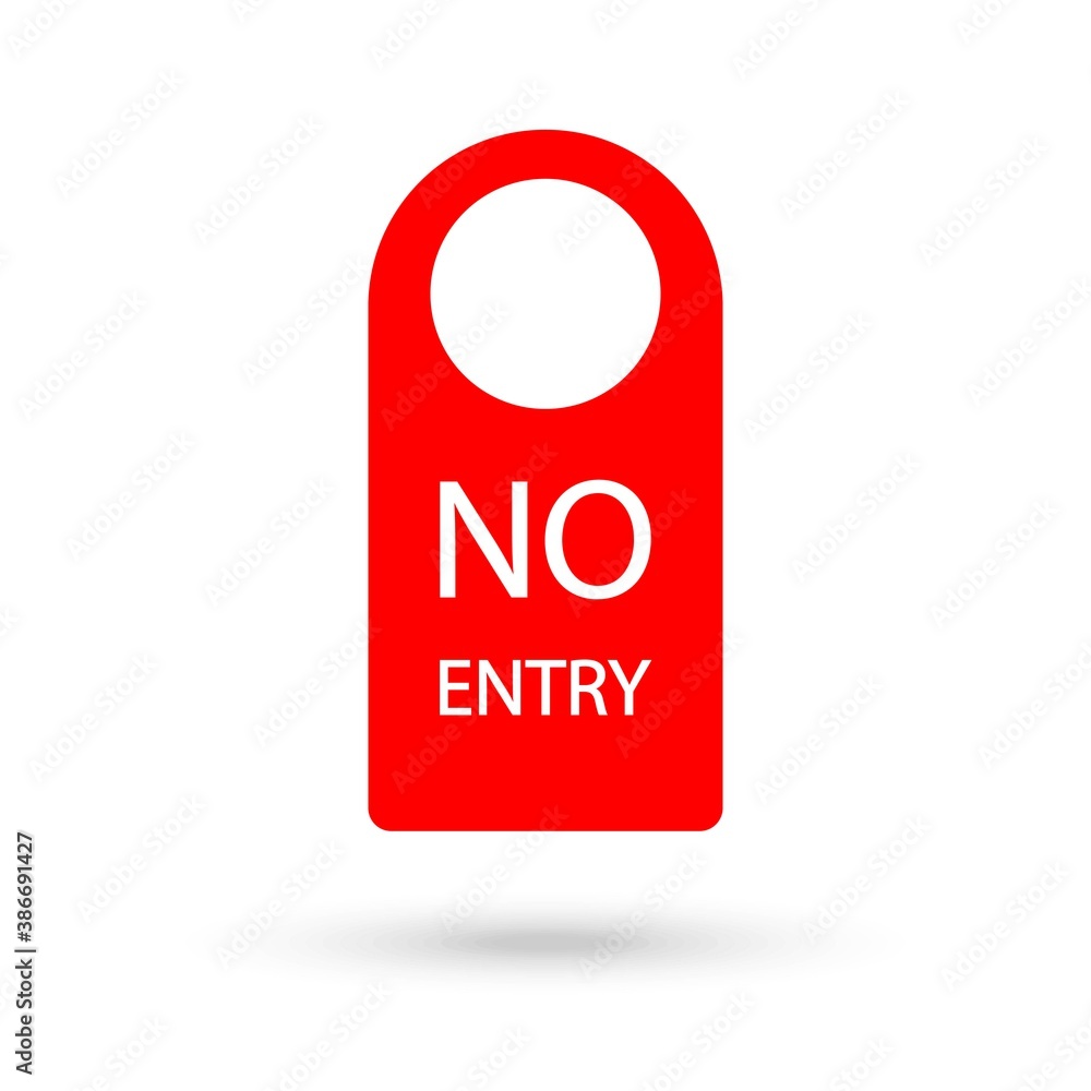 Hotel hanger red sign, No entry room tag icon, simple flat style. Stock ...