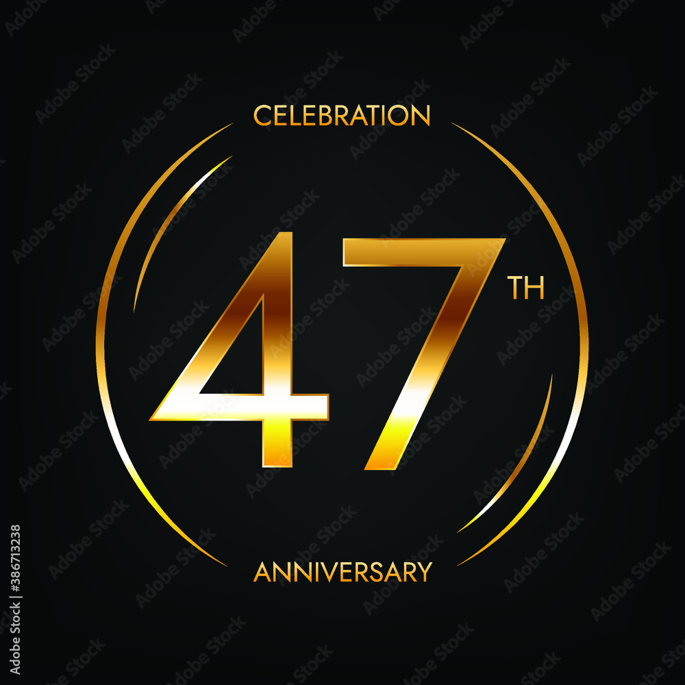 47th anniversary. Forty-seven years birthday celebration banner in ...