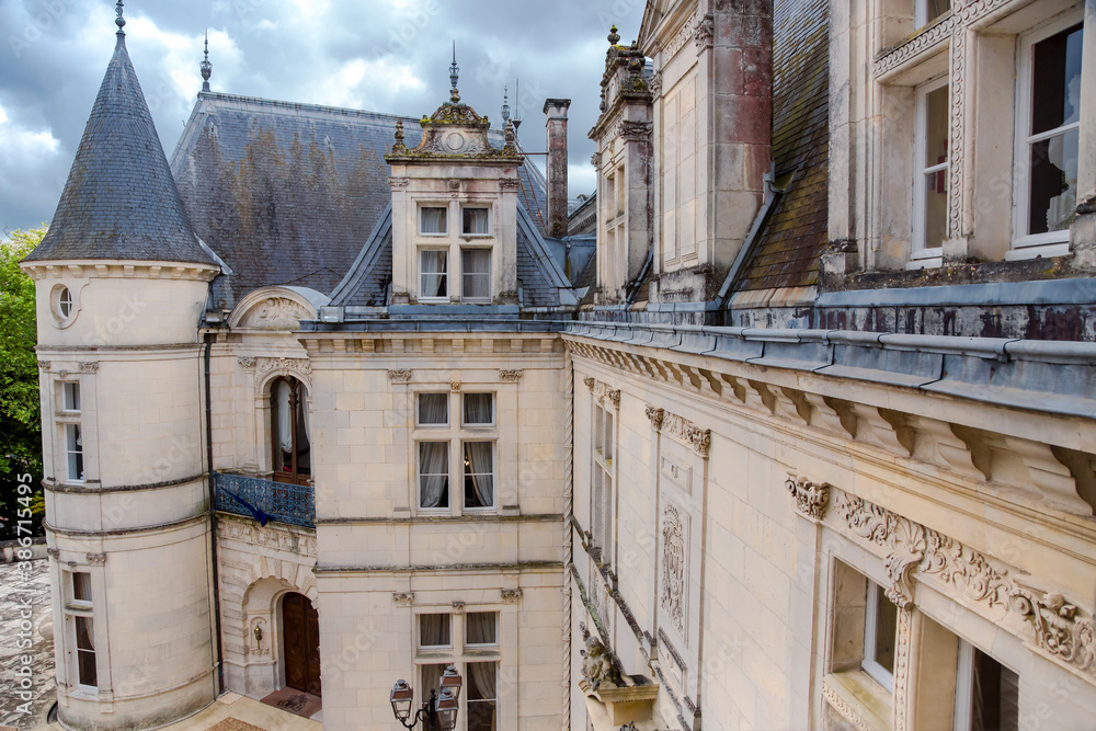 FRANCE, POITOU - CHARENTE, MAY, 19, 2019 - Ancient castle Chateau de ...