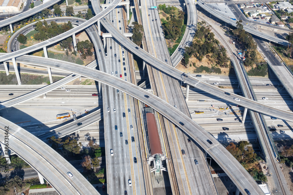 Century Harbor Freeway interchange intersection junction Highway Los ...