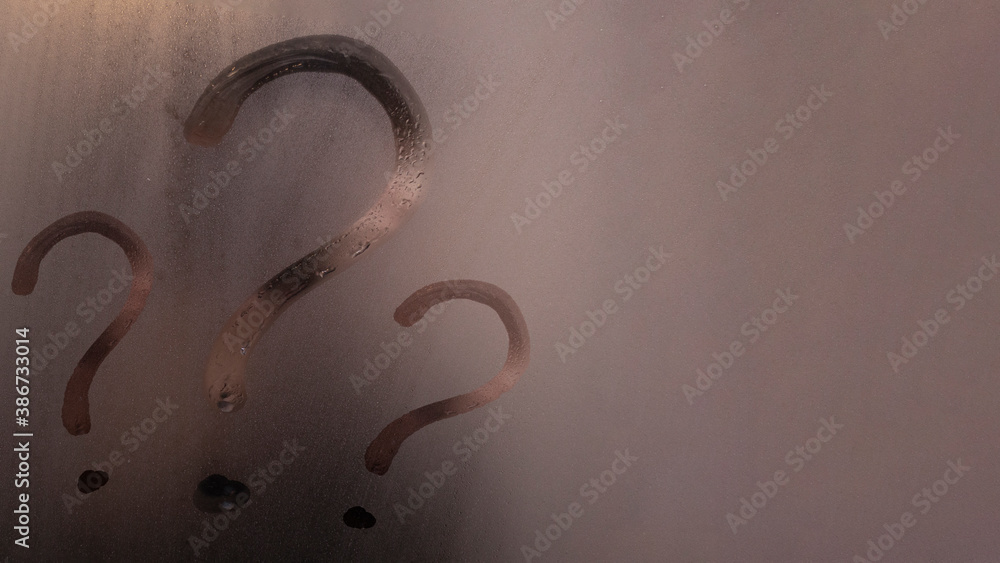 Question mark on a window. Symbol about missing something. Stock Photo ...
