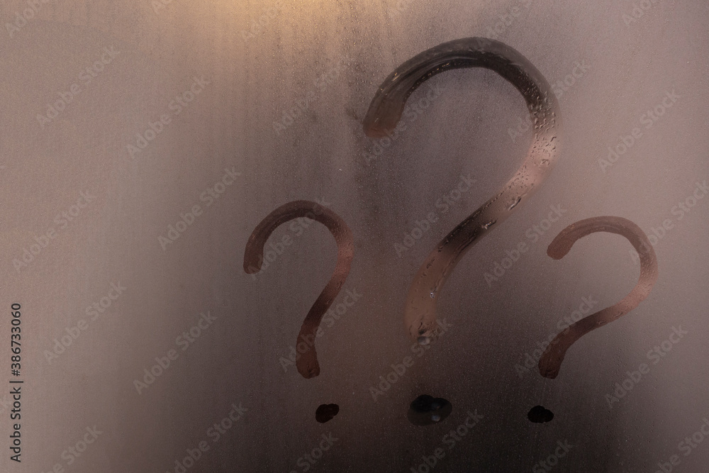 Question mark on a window. Symbol about missing something. Stock Photo ...