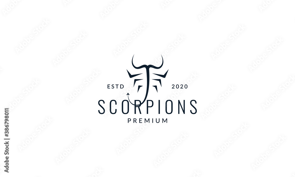 scorpion outline line art modern logo vector icon illustration design ...