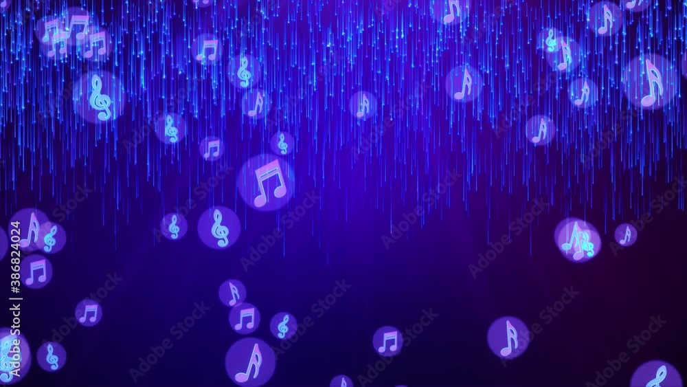 Falling musical notes 4K 3D Loop Animation New Motion Background ...