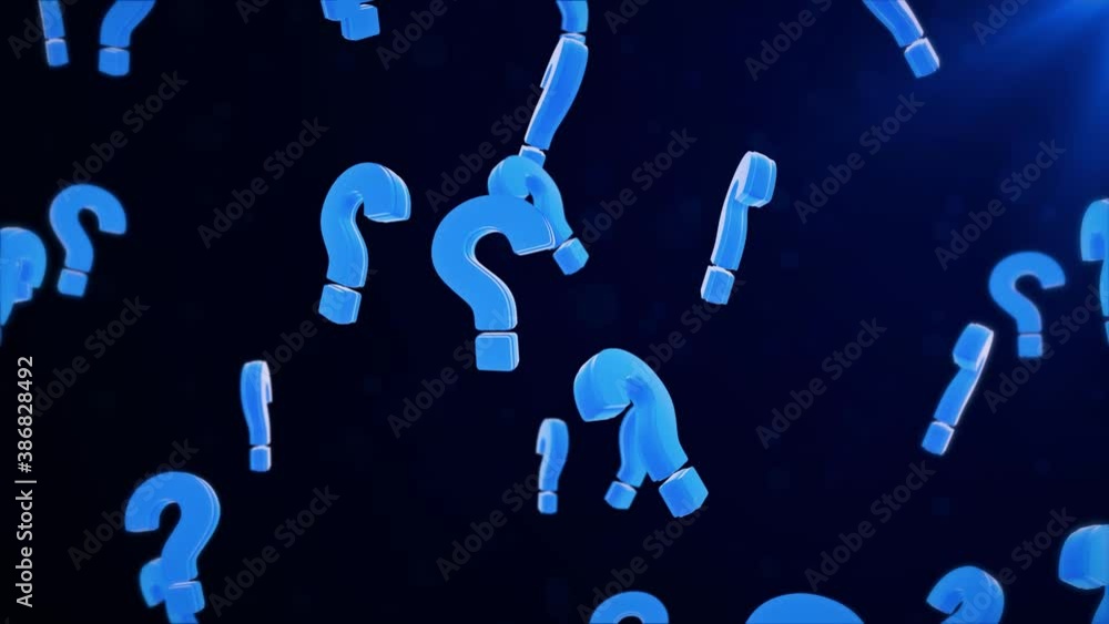 4K Animation of question Marks floating around randomly, against a ...