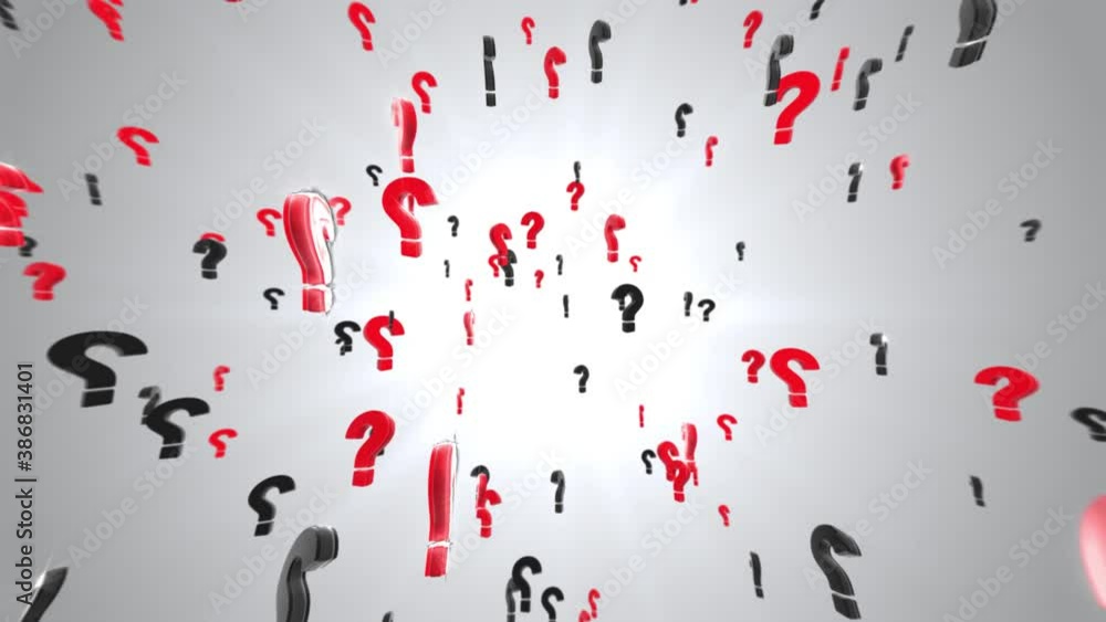 Question Marks Falling Down and Rotation in the Air Loop Background ...