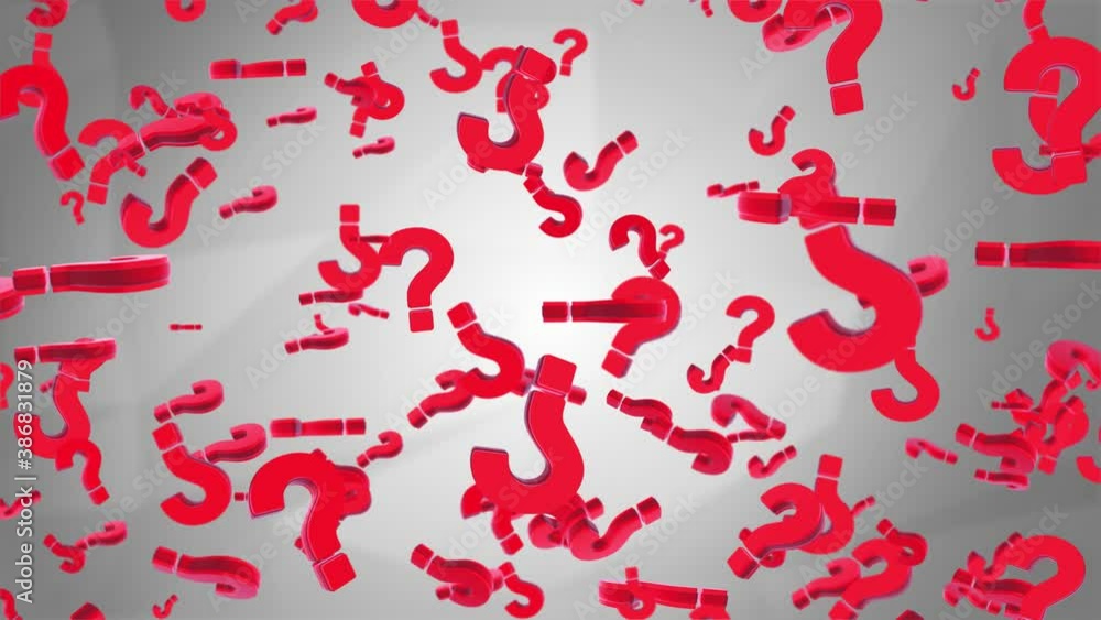 Wideo Stock: 4K Ascending and rotating 3D gold question marks on Red ...