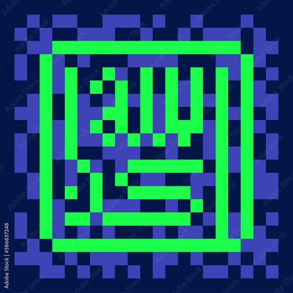 Calligraphy kufi Allahu akbar and dzikr logo which mean peace for print ...