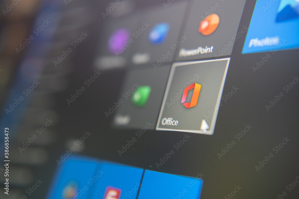 Bangkok, Thailand - October 17, 2020 : Microsoft Office logo on ...