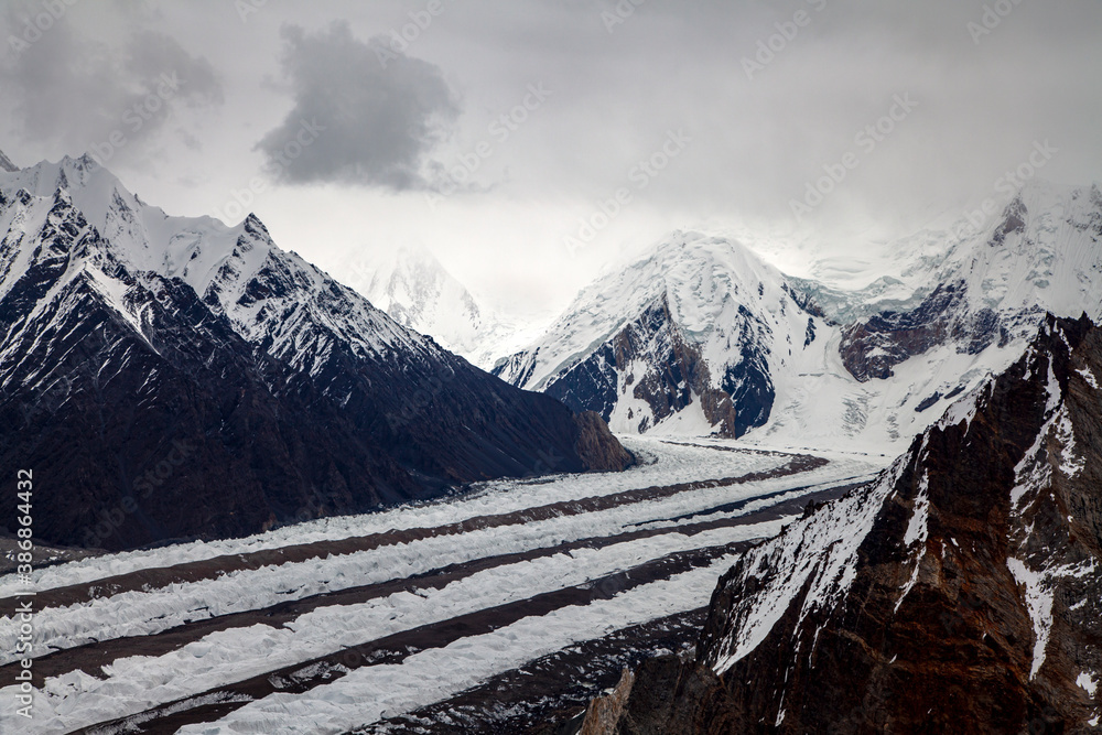 The Baltoro Glacier, at 63 km in length, is one of the longest glaciers ...