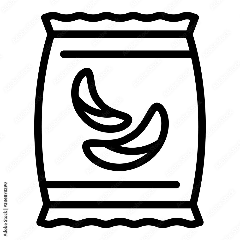 Chips pack icon. Outline chips pack vector icon for web design isolated ...