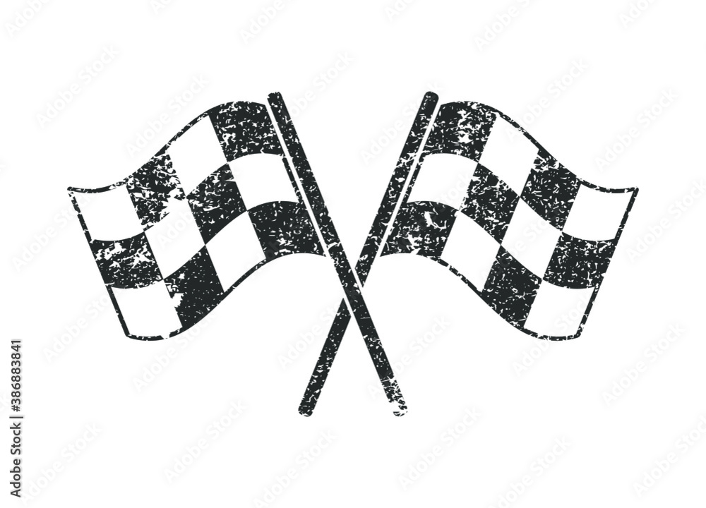 Motor sport checkered flag icon shape symbol. Finish/start check race ...
