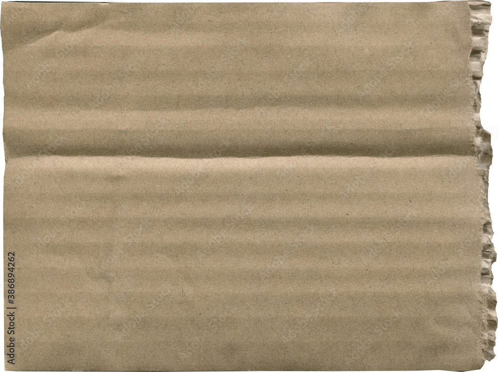 Close up of a light brown vintage torn sheet of carton. Cardboard paper ...
