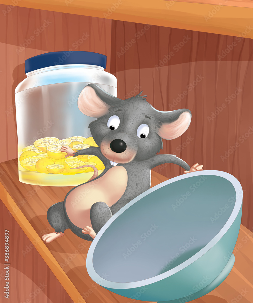 mouse in the kitchens Stock Illustration | Adobe Stock