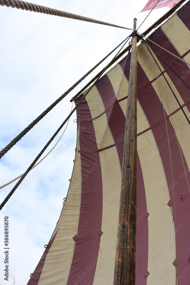 Viking ship mast and sail Stock Photo | Adobe Stock