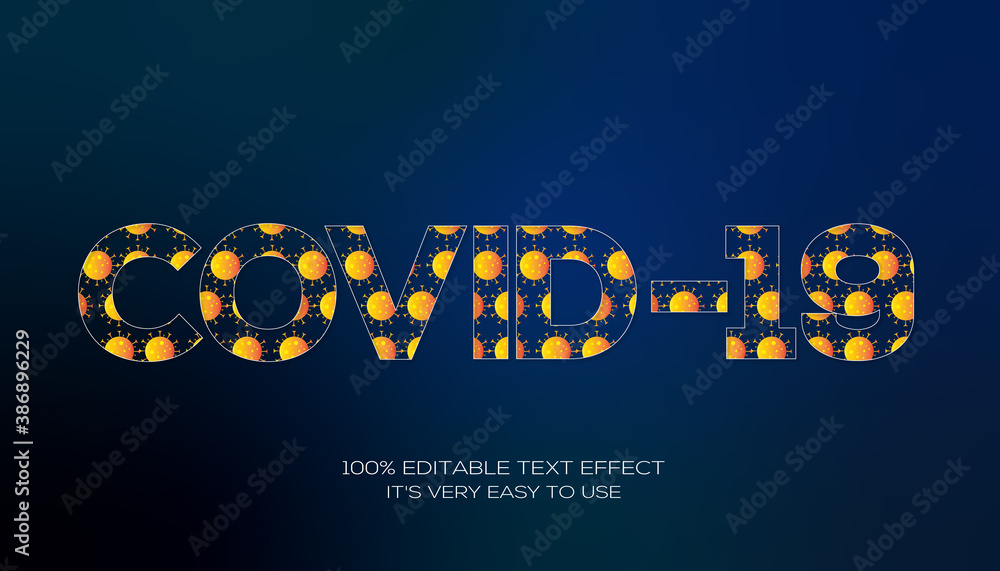 Covid-19 editable stylish text effect, Realistic 3d blood text effect ...