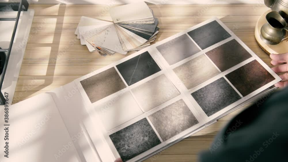 catalog of textures for kitchen countertops in the hands of architect ...