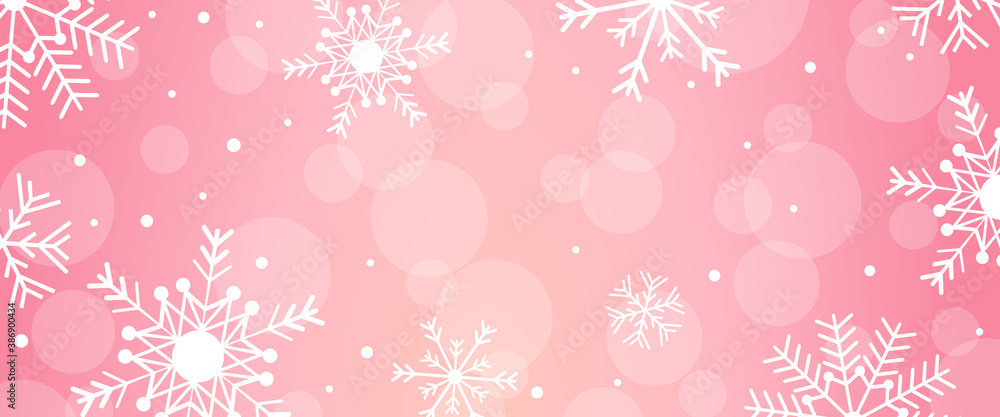Pink Christmas snow winter season holiday background design Stock ...