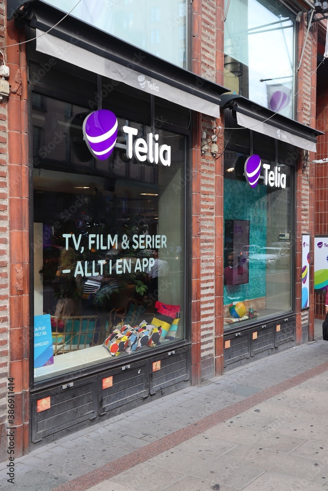 STOCKHOLM, SWEDEN - AUGUST 23, 2018: Telia telecommunications operator ...