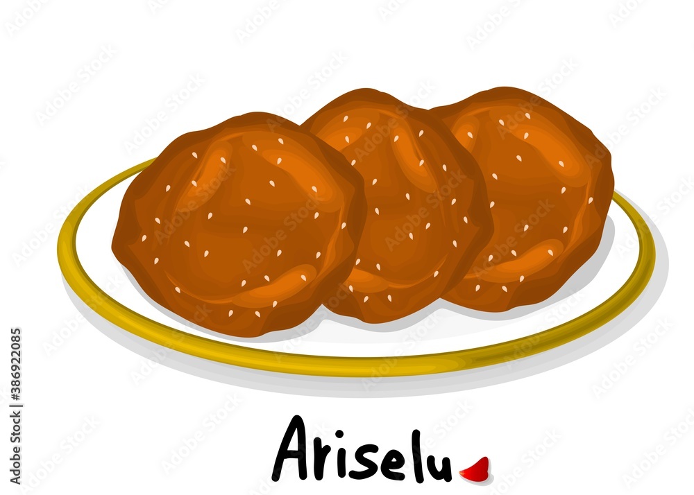 Ariselu indian Sweet Dish Food Vector Stock Vector | Adobe Stock