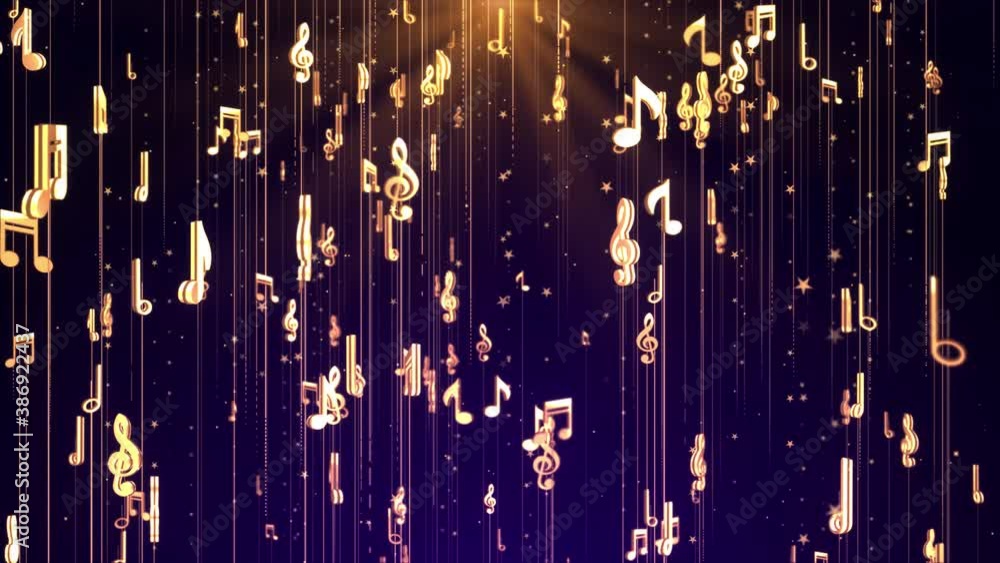 Vidéo Stock Abstract Music Musical note symbols loop 4K background ...