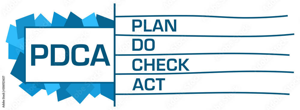PDCA - Plan Do Check Act Blue Abstract Shapes Page Lines Text Stock ...