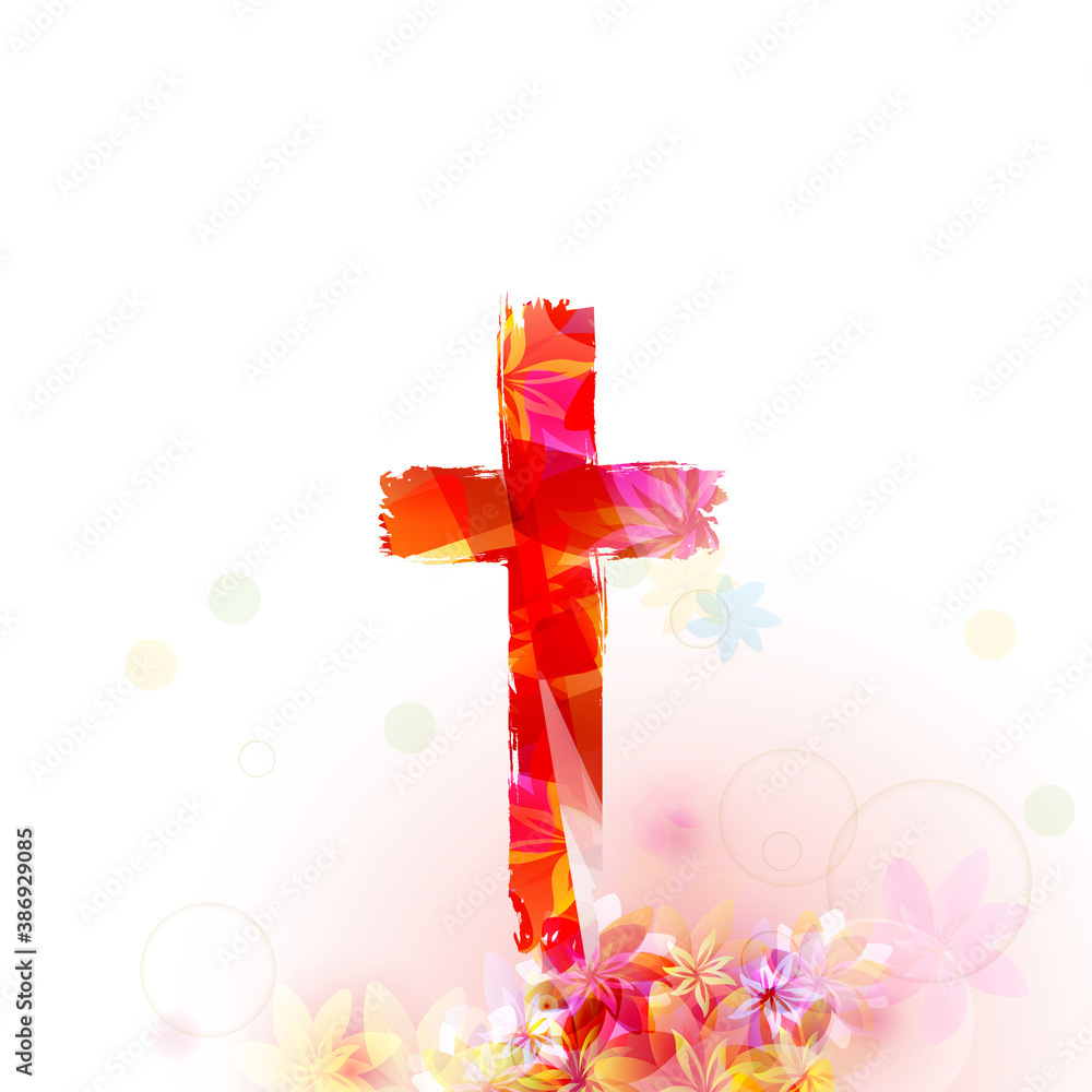Colorful christian cross isolated vector illustration. Religion themed ...
