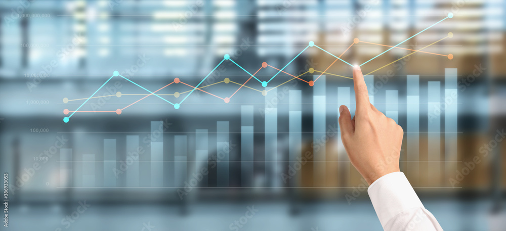 Businessplan graph growth and increase of chart positive indicators in ...