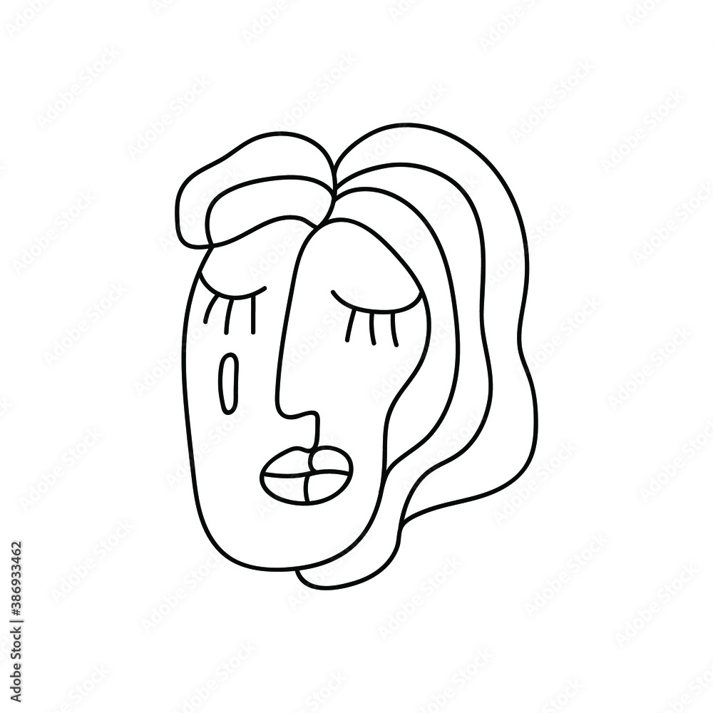 Obraz Sad Face In Continuous Line Vector Continuous Line Drawing Of obraz-sad-face-in-continuous-line-vector-continuous-line-drawing-of