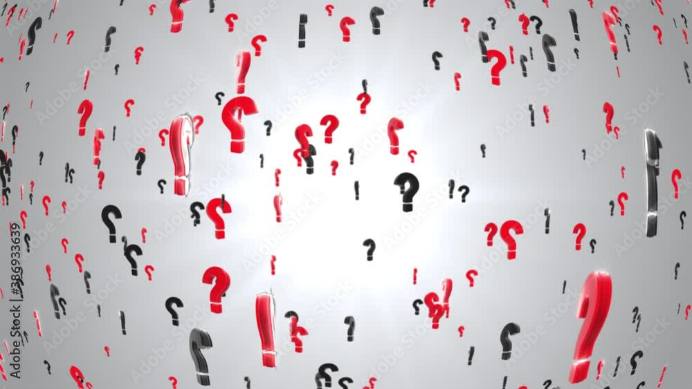 Abstract 4k 3D Question Mark Animated Loop Spin Moving up Background ...