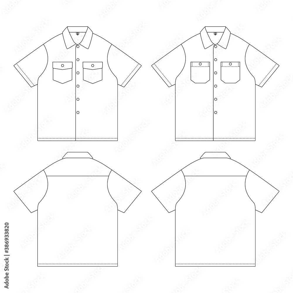 Template work shirt vector illustration flat design outline clothing ...