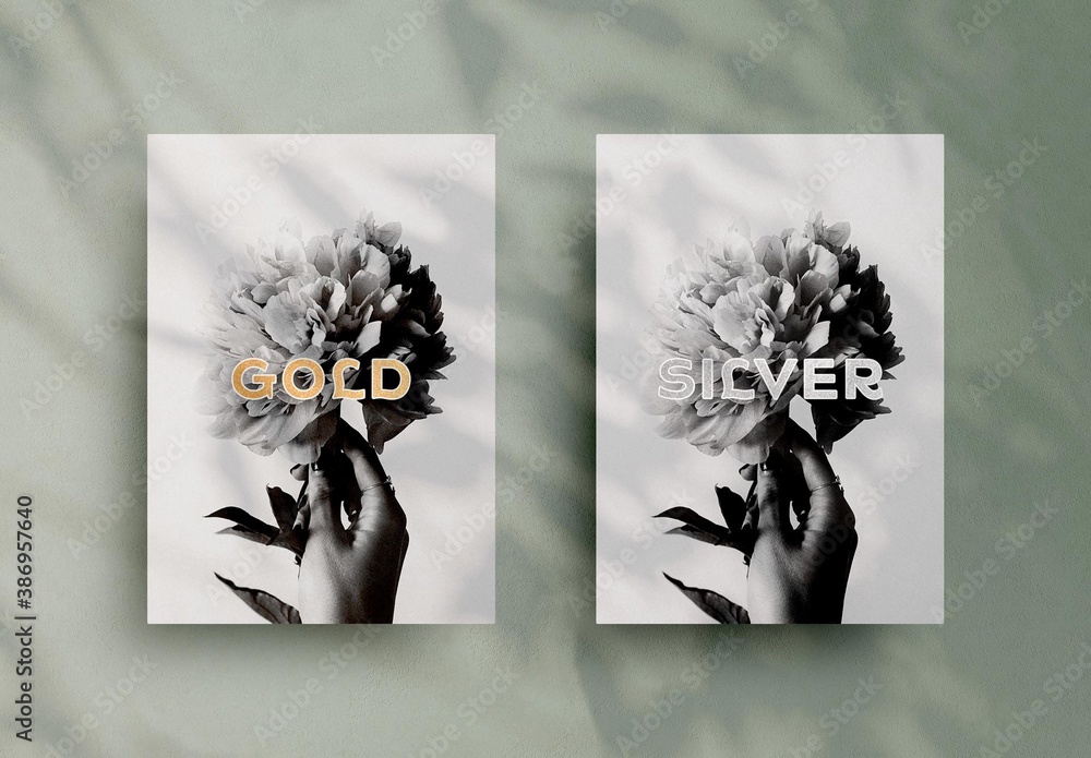 Hot Foil Poster Mockup Scene Stock Template | Adobe Stock