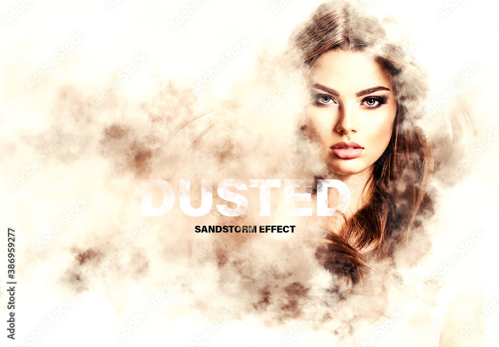 Dust Storm Dispersion Effect Mockup Stock Template | Adobe Stock