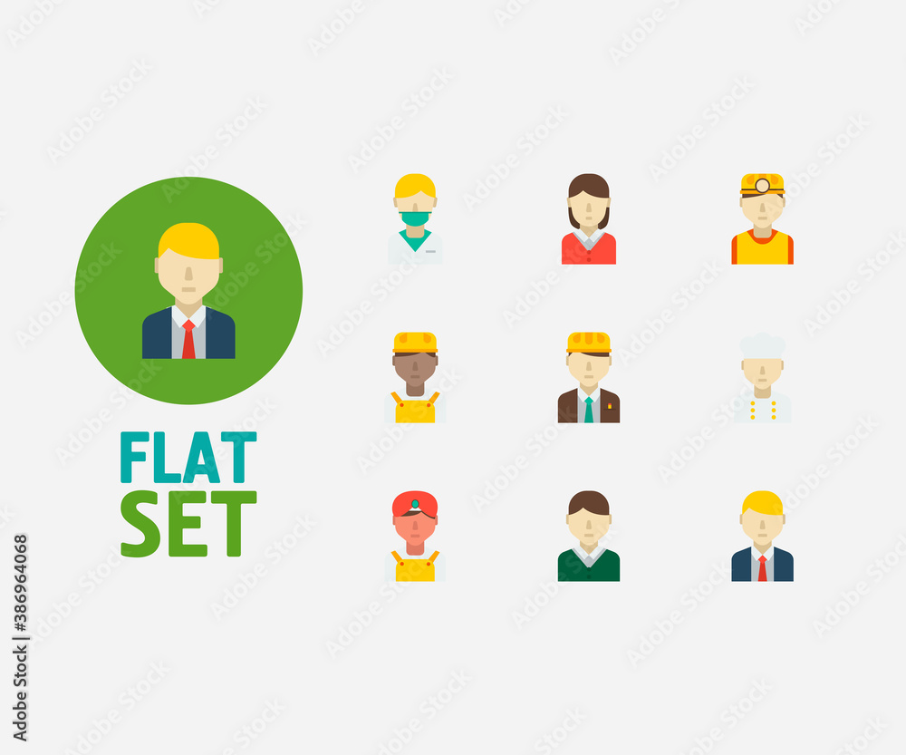 Occupation icons set. Indian worker and occupation icons with engineer ...