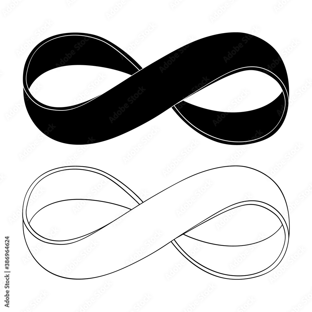 vector monochrome icon with Möbius strip for your project Stock Vector ...