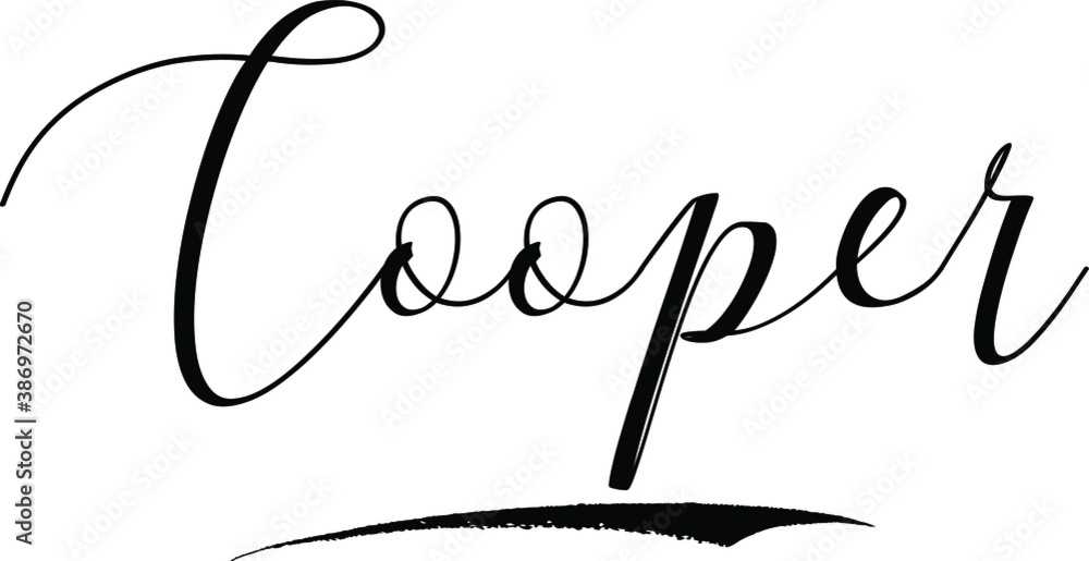 Cooper-Male Name Cursive Calligraphy on White Background Stock Vector ...