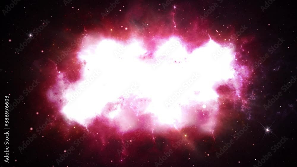 4K Futuristic space particles in bright round Red energy structure pace ...