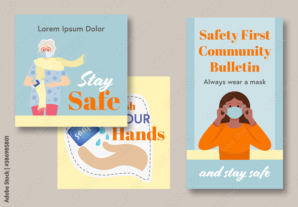 Health and Safety Notice Layout Stock Template | Adobe Stock